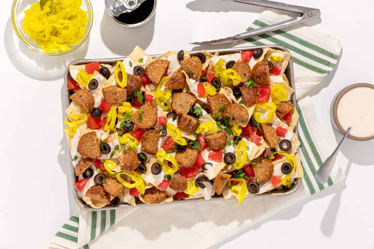 Italian Style Nachos with Vegan Alfredo Sauce - jack & annie's